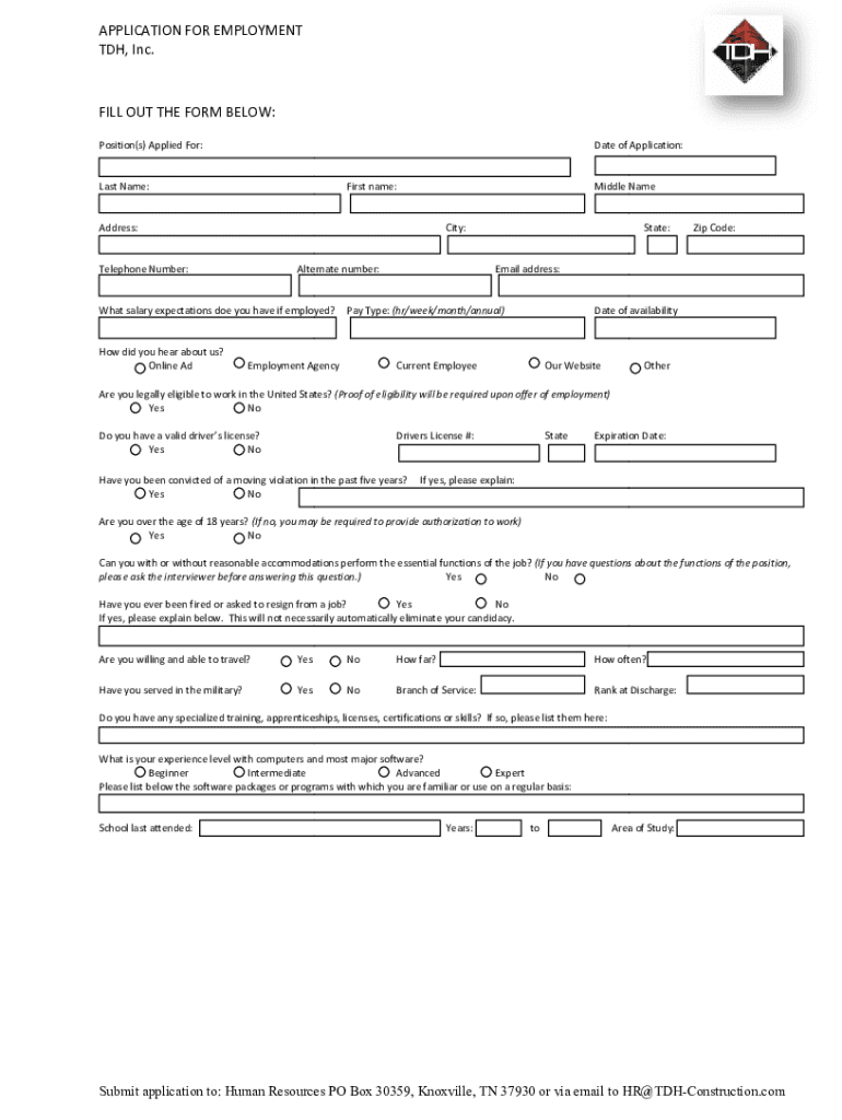 Fillable Online formspal.compdf-formsemployment-application-formEmployment Application FormFill ...