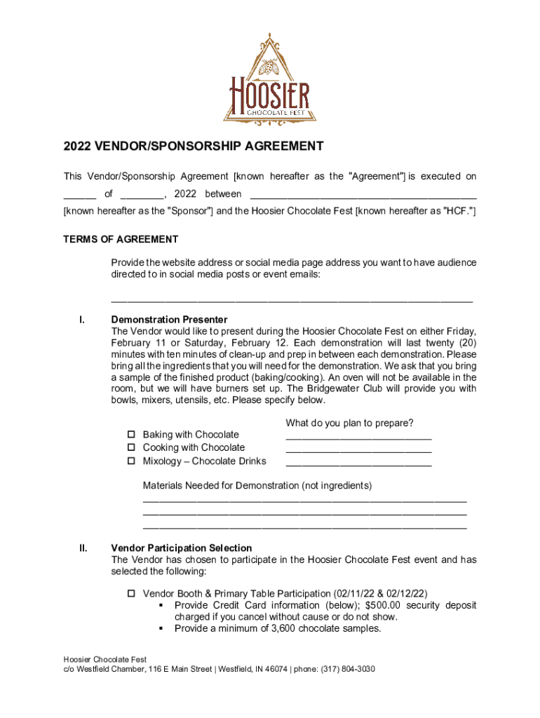 Fillable Online Sponsorship Agreement Template - PandaDoc Fax Email ...