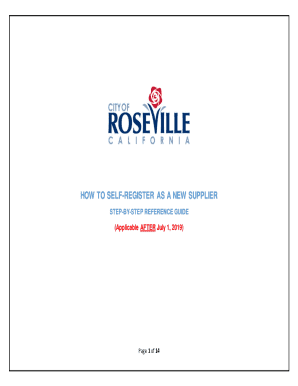 Fillable Online roseville ca HOW TO SELF-REGISTER AS A NEW SUPPLIER Fax ...