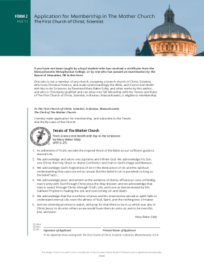 Fillable Online FREE 6+ Church Membership Application Form Templates in ...