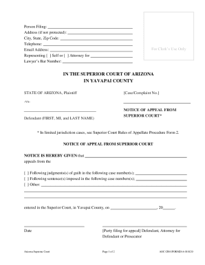 Fillable Online Criminal Form 24(a) Notice of Appeal from Superior ...