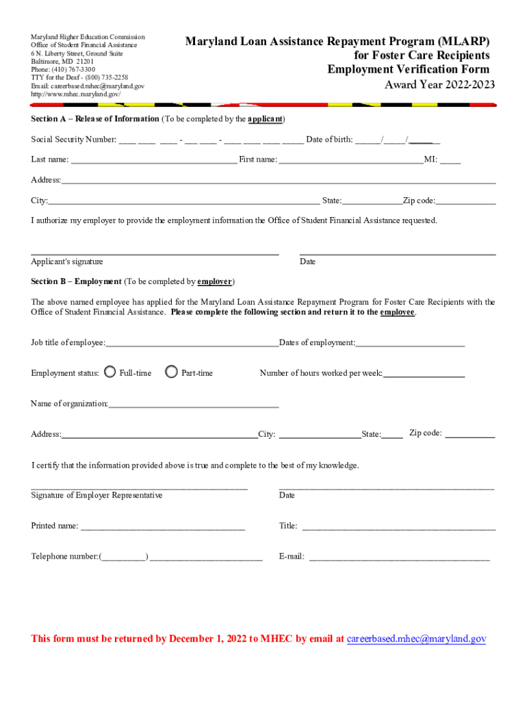 Fillable Online mhec maryland Sources of Financial Aid Information - Maryland Higher Education ...