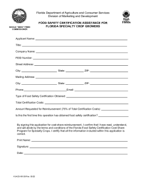 Fillable Online forms.fdacs.gov 06326Florida Department of Agriculture ...