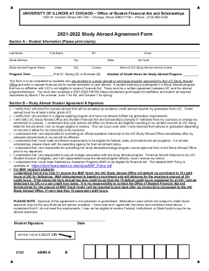 Fillable Online 2021-2022 Study Abroad Agreement Form Fax Email Print - pdfFiller