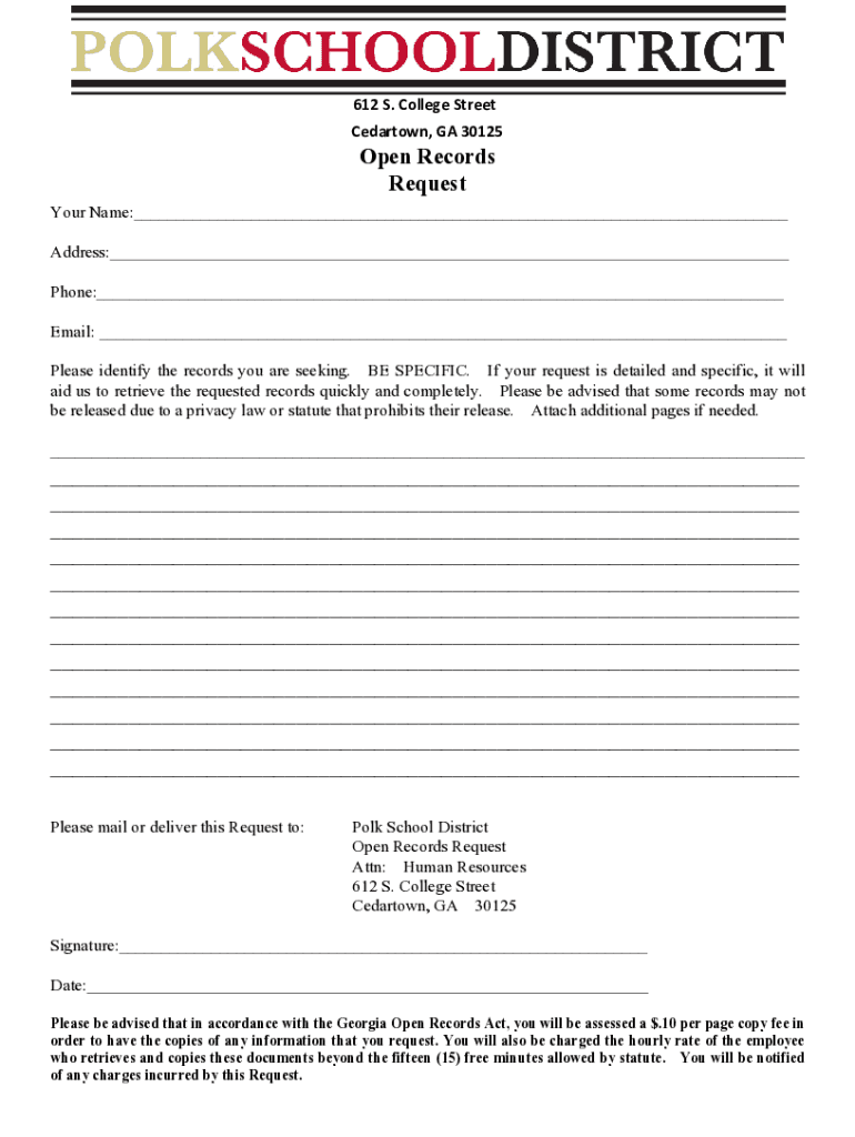 Fillable Online Open Records Request Form.docx.pdf Fax Email Print ...