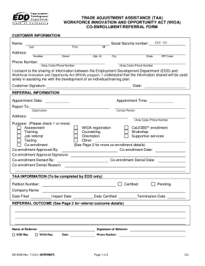 Fillable Online edd ca Trade Adjustment Assistance Workforce Innovation ...