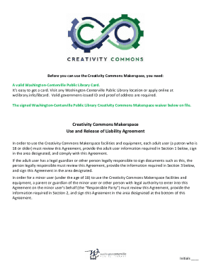 Fillable Online Creativity Commons Makerspace Use and Release of ...
