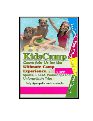 Fillable Online KidsCamp 2022 program portfolio for summer camp in the ...