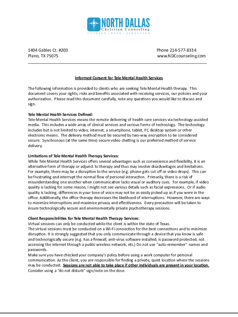 Fillable Online Obtaining informed consent Telehealth.HHS.govObtaining ...