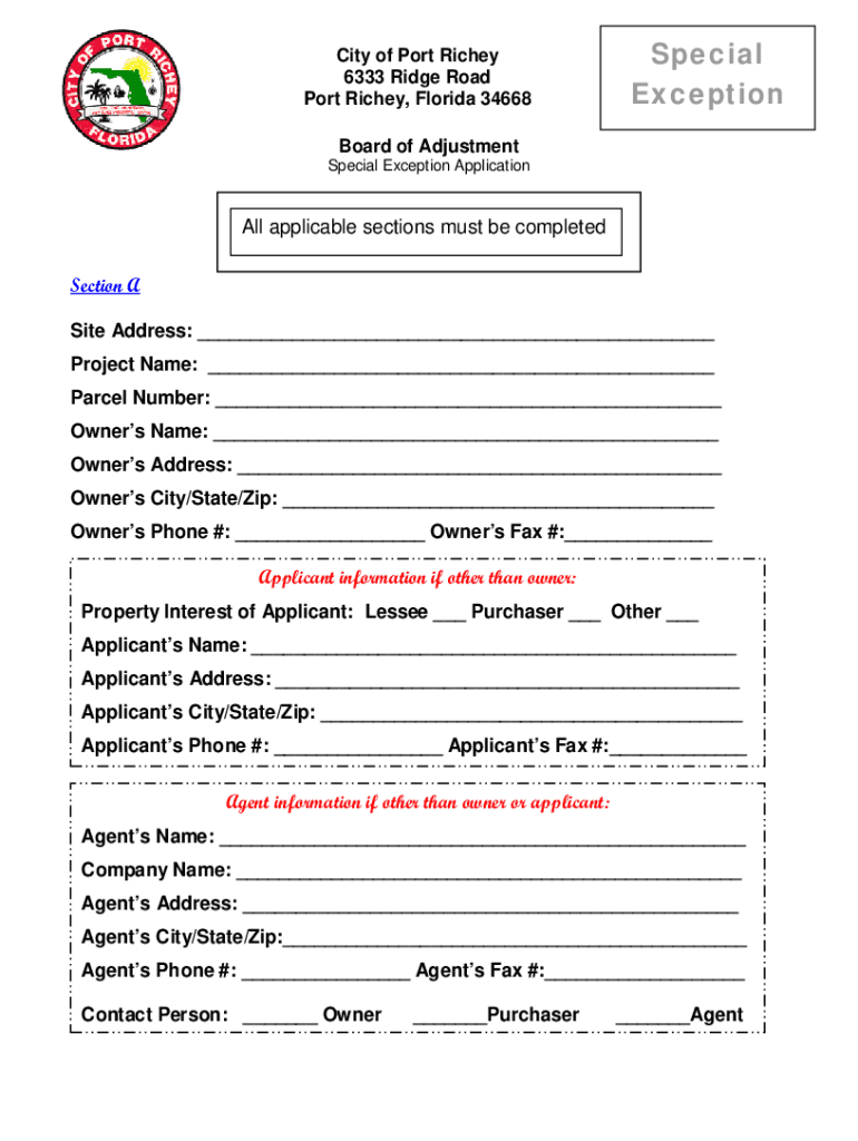 Fillable Online Home - New Port RicheyCity of Port RicheyOur Gateway to the GulfPolice ...