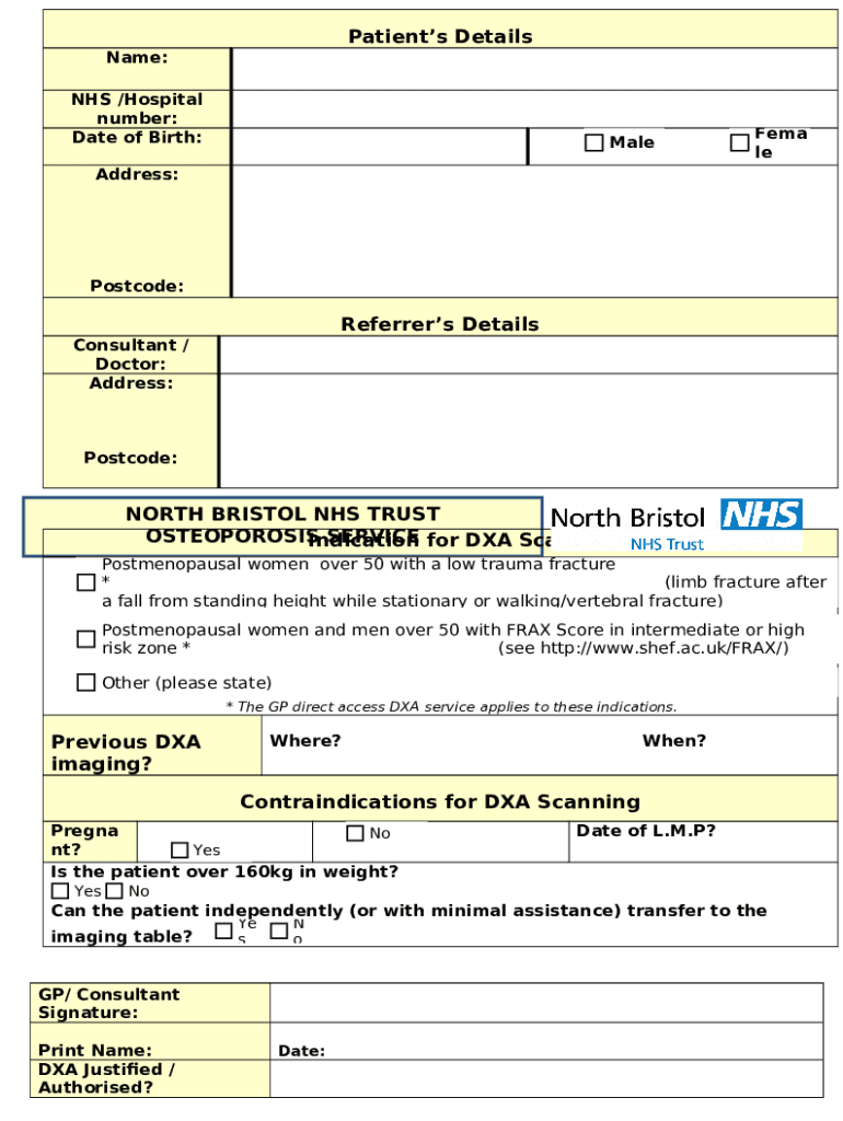 Request a DXA scan. Request a DXA scan Doc Template | pdfFiller