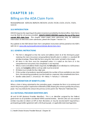 Fillable Online ADA Dental Claim Form - American Dental AssociationADA ...