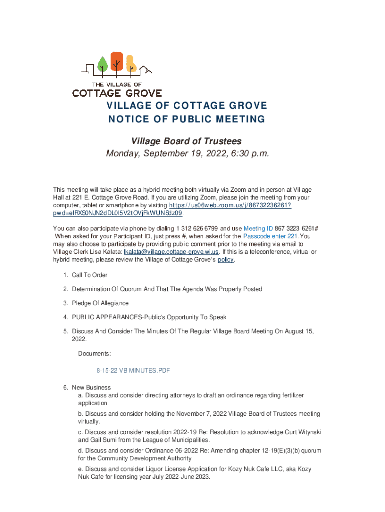 Fillable Online Village Board of Trustees Fax Email Print - pdfFiller