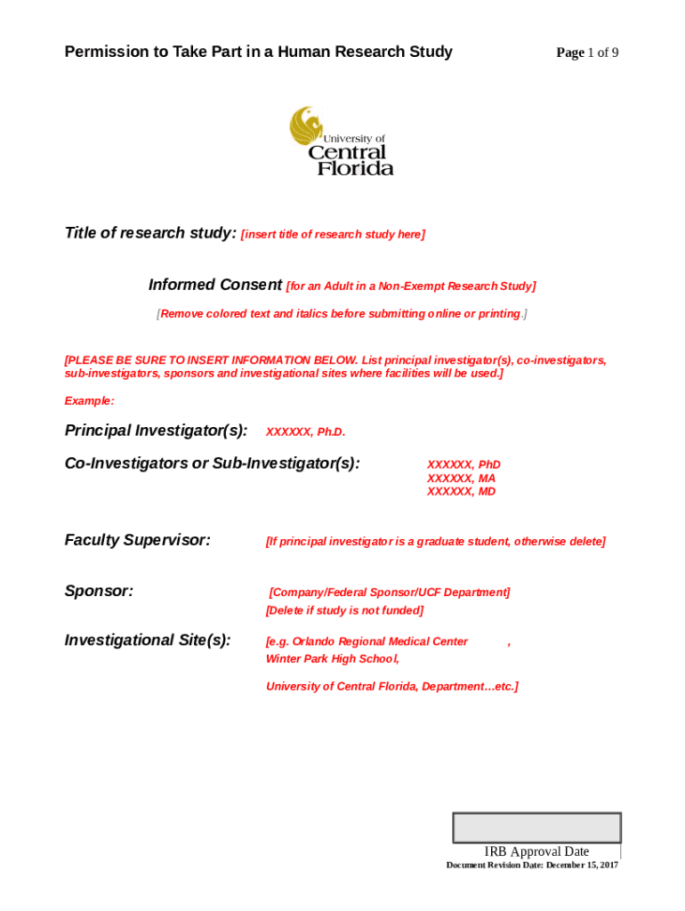 Ined Consent Document Sample for Non-Exempt ResearchIned Research Consent ( PDF Template)Ined ...