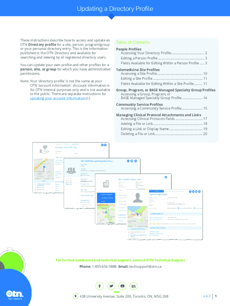 Fillable Online OTN Directory: Updating a Profile OTN . Directory ...