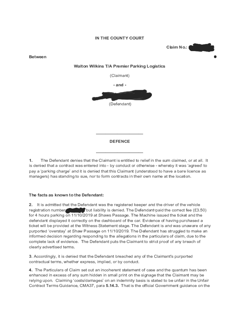 Fillable Online Small claims court filed by Walton WIlkins Premier ...