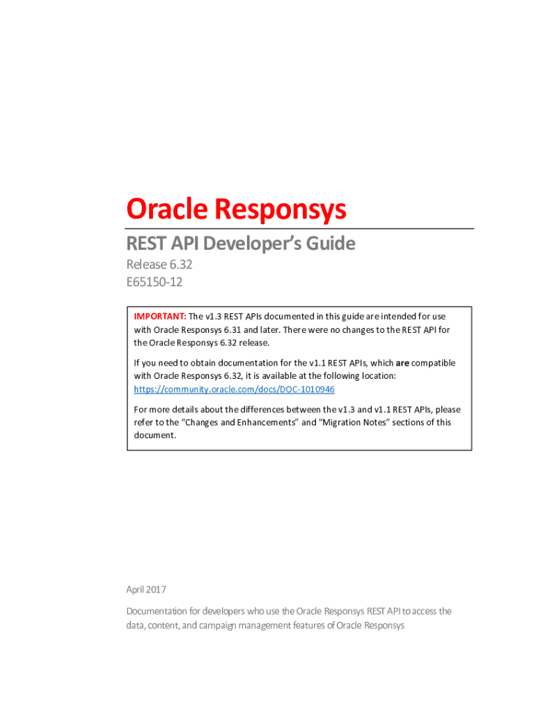 Fillable Online docs.oracle.comencloudREST API for Oracle Responsys Marketing Cloud Service Fax ...