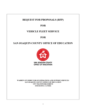 Fillable Online REQUEST FOR PROPOSALS (RFP) FOR VEHICLE FLEET ... Fax Email Print - pdfFiller