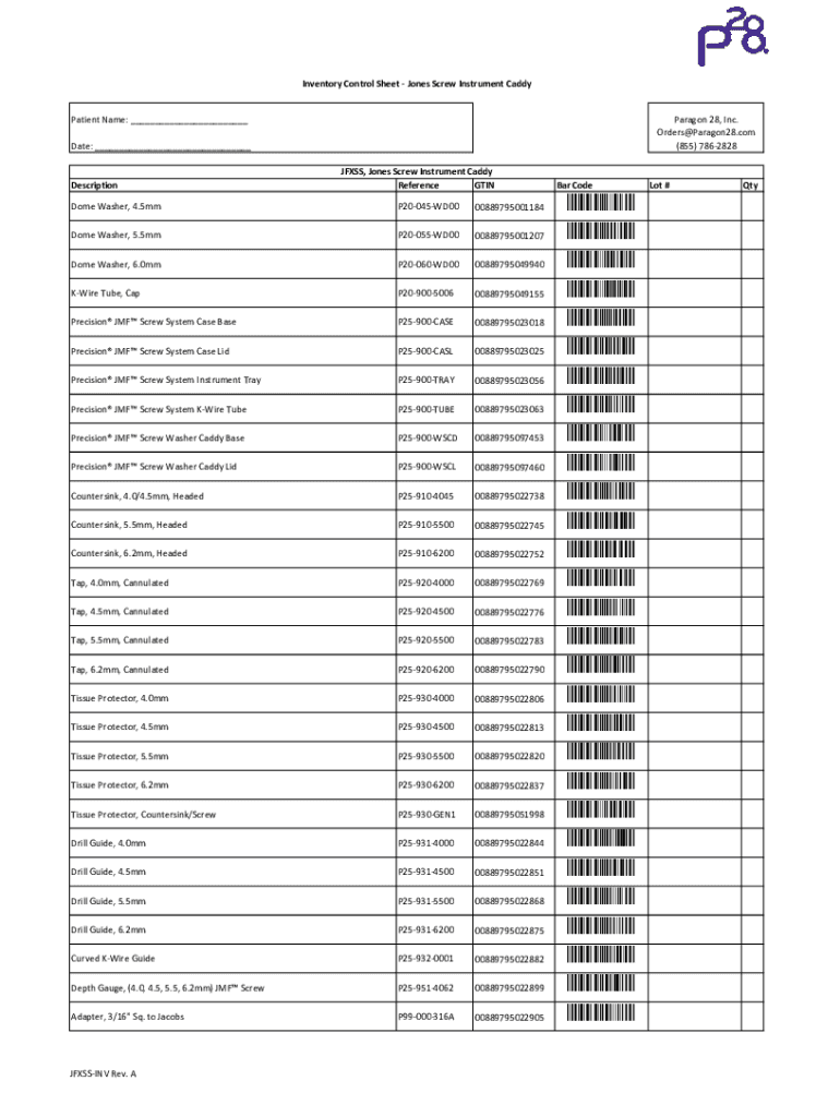 Fillable Online paragon28.comParagon 28, Inc. - Solutions for Foot and ...