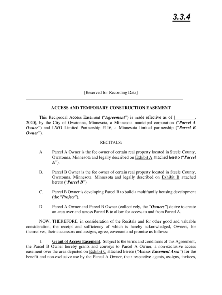 Fillable Online Reciprocal Easement Agreement: Definition ...