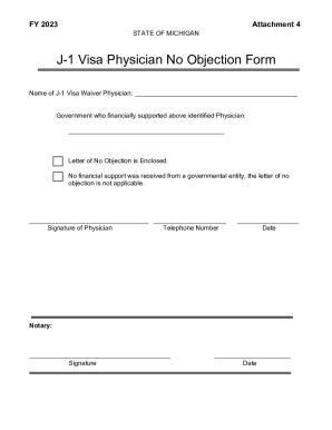 Fillable Online J-1 Visa Physician No Objection Form. J-1 Visa ...