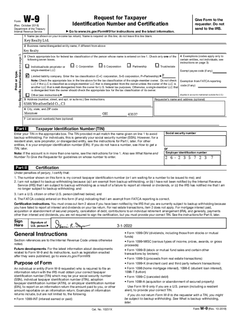 Fillable Online W-9 Form.pdf copy Fax Email Print - pdfFiller