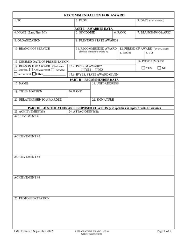 Fillable Online Award and Decoration Examples - ArmyWriter.comAward and ...