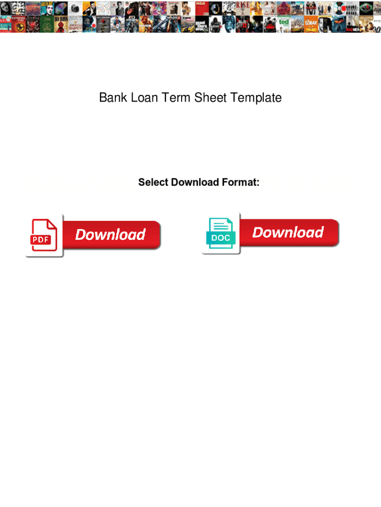 Fillable Online Bank Loan Term Sheet Template. Bank Loan Term Sheet ...