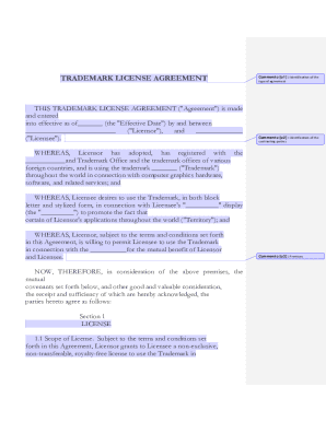 Fillable Online Trademark License Agreement Sample Clauses - Law ...