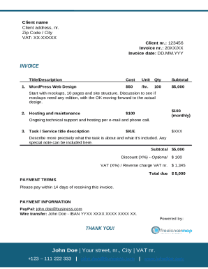 Simple Freelance Invoice Template.pdf - Client name Client address, nr ...