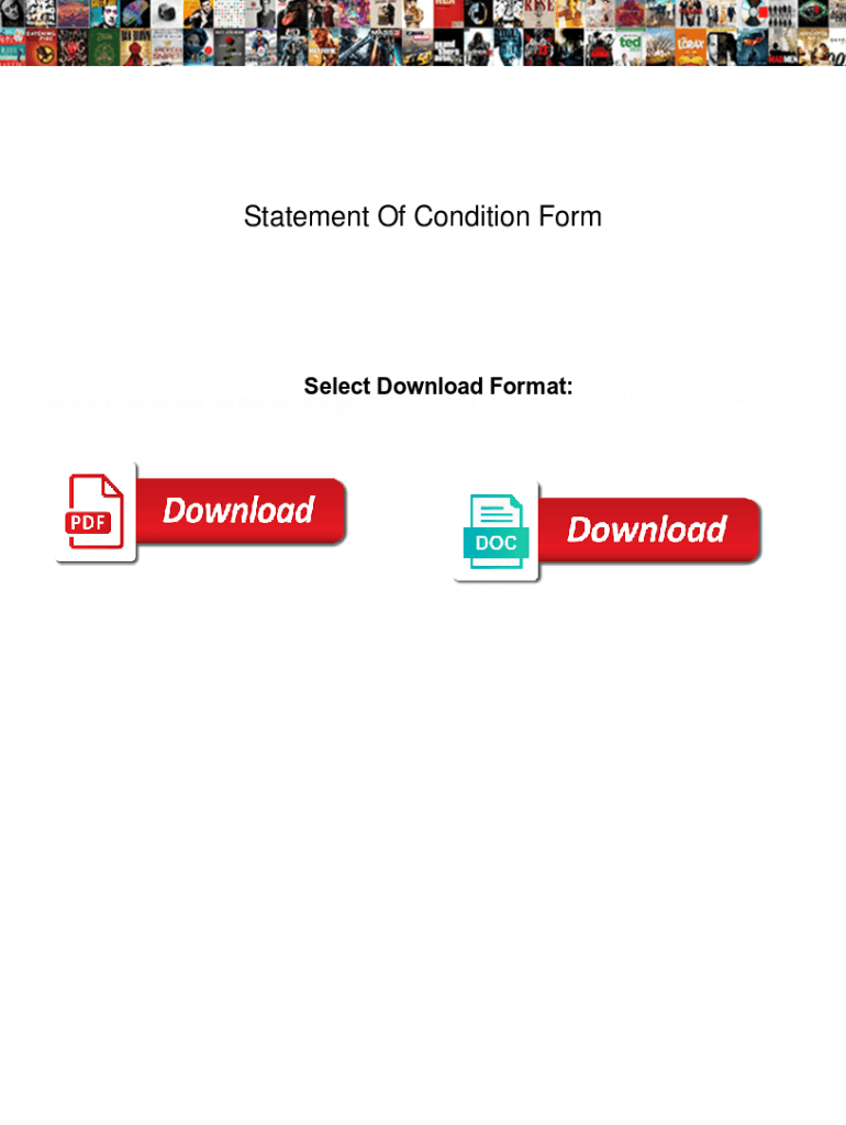 Fillable Online Statement Of Condition Form. Statement Of Condition ...