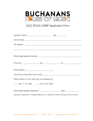 Fillable Online static1.squarespace.comstatic58011dbcf5e2319b12022 ROCK CAMP Application Form ...