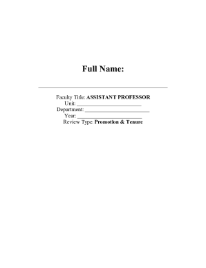 Fillable Online PROMOTION AND TENURE Cover-Pages-and-Checklist-FINAL ...