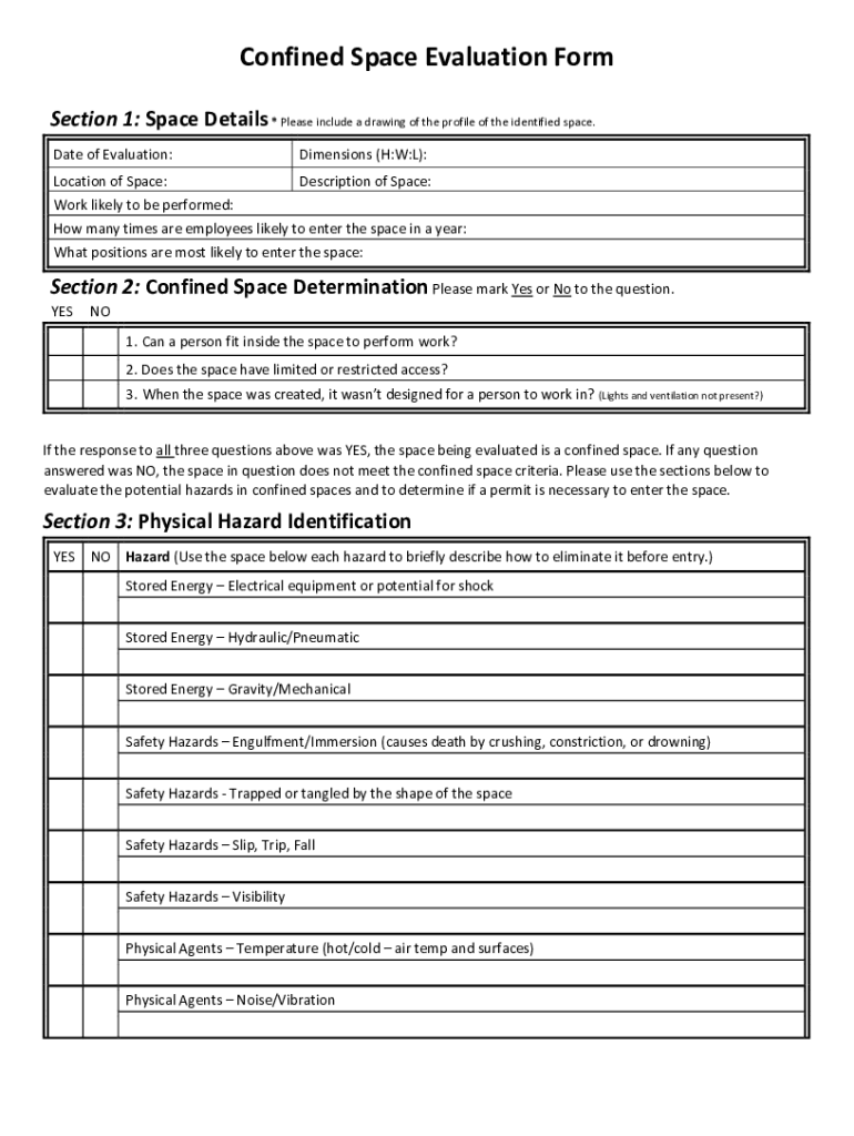 Fillable Online ehs.stanford.eduforms-toolsconfined-spaceConfined Space ...