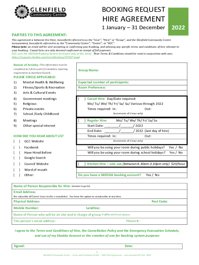 Fillable Online 14+ Hire Agreement TemplatesFree & Premium ...