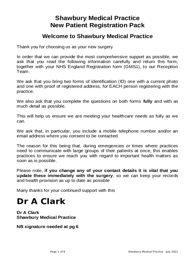 How to register with this GP surgery - NHS Doc Template | pdfFiller