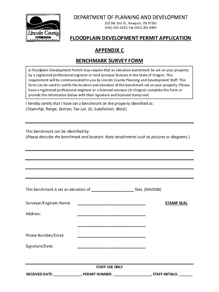 Fillable Online Fillable Online Lincoln County Flood Plain Development ...