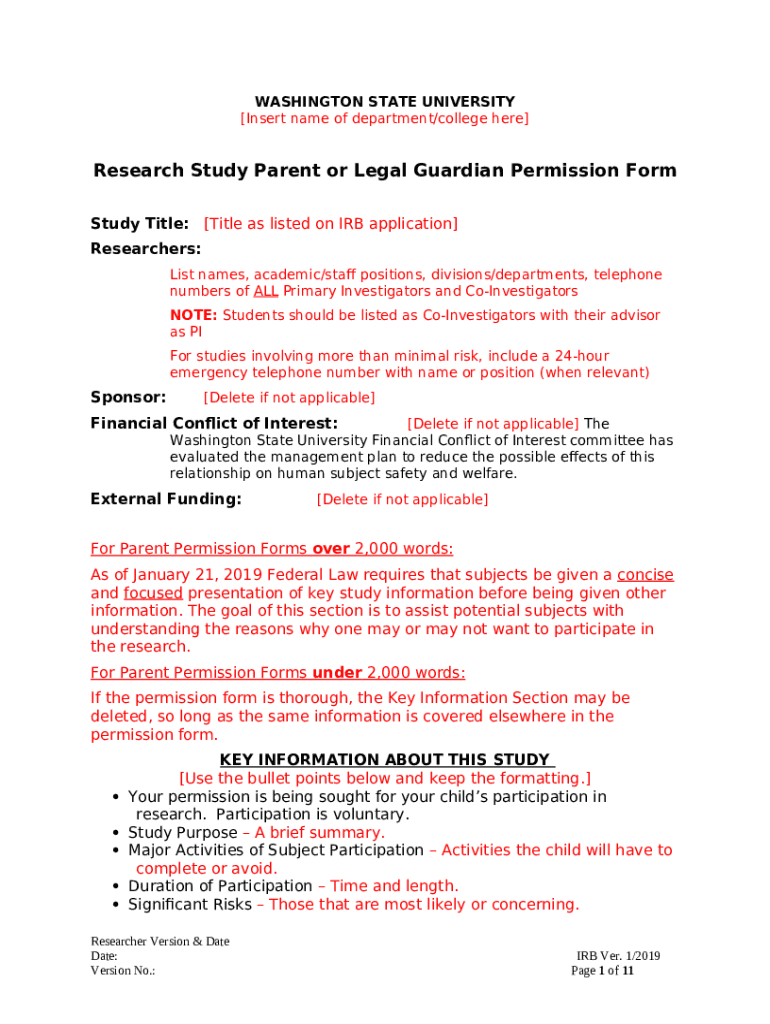 S AND GUIDANCE SHEETS - irb wsu Doc Template | pdfFiller