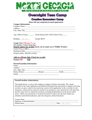 Fillable Online Email a Camper - Camp Burgess & HaywardEmail a Camper ...