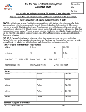 Fillable Online City of Mesa Parks, Recreation and Community Facilities ...