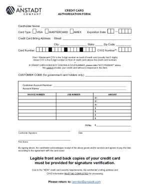 Fillable Online TAC Credit Card Authorization Form Fax Email Print ...