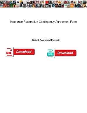 Fillable Online Insurance Restoration Contingency Agreement Form ...