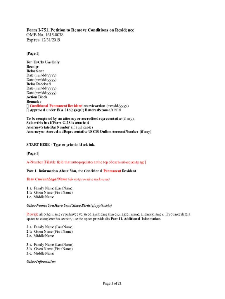 Fillable Online Update Form I 751 Petition To Remove Conditions On Fillable Online Update Form I 751 Petition To Remove Conditions On