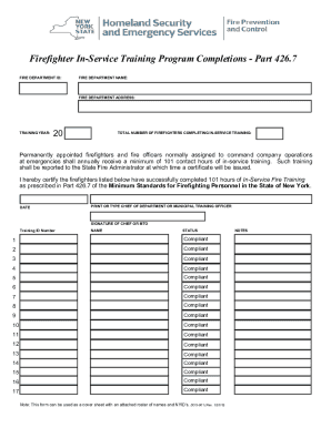 Fillable Online FF In-Service Training Form Fax Email Print - pdfFiller