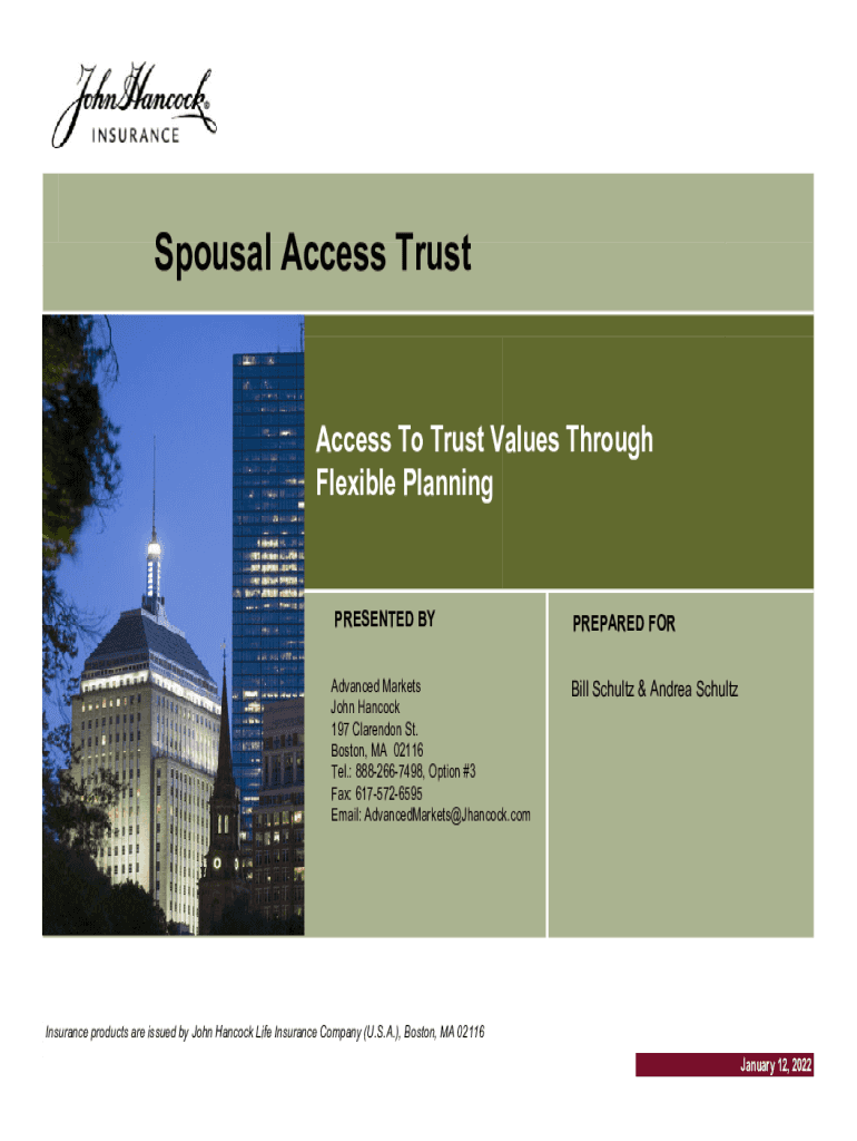 Fillable Online Spousal Lifetime Access Trust - sample solutions ...