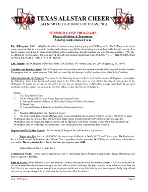 Fillable Online Summer Camp policies, procedures and frequently asked ...