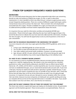 Fillable Online FTM Top Surgery - The Ultimate Top Surgery Reference ...