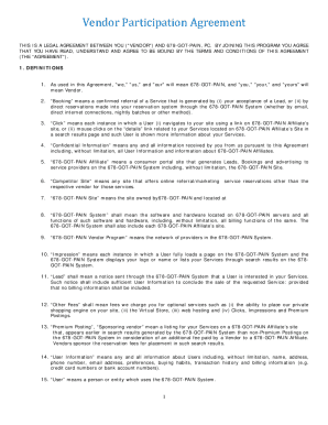 Fillable Online What Is a Vendor Partnership Agreement ...