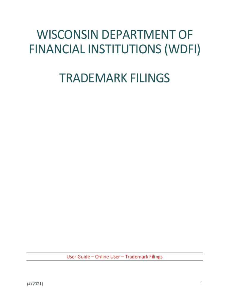 Fillable Online WISCONSIN DEPARTMENT OF FINANCIAL INSTITUTIONS (WDFI ...