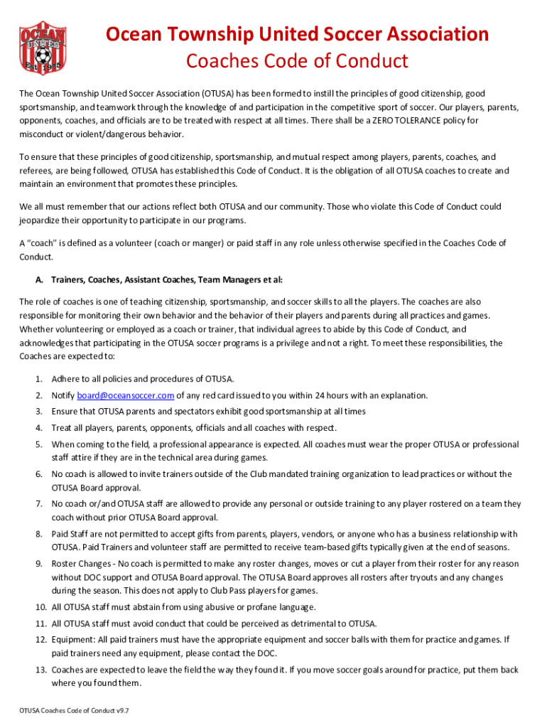 Fillable Online unitedsoccercoaches.orgcode-of-ethicsCode of ...